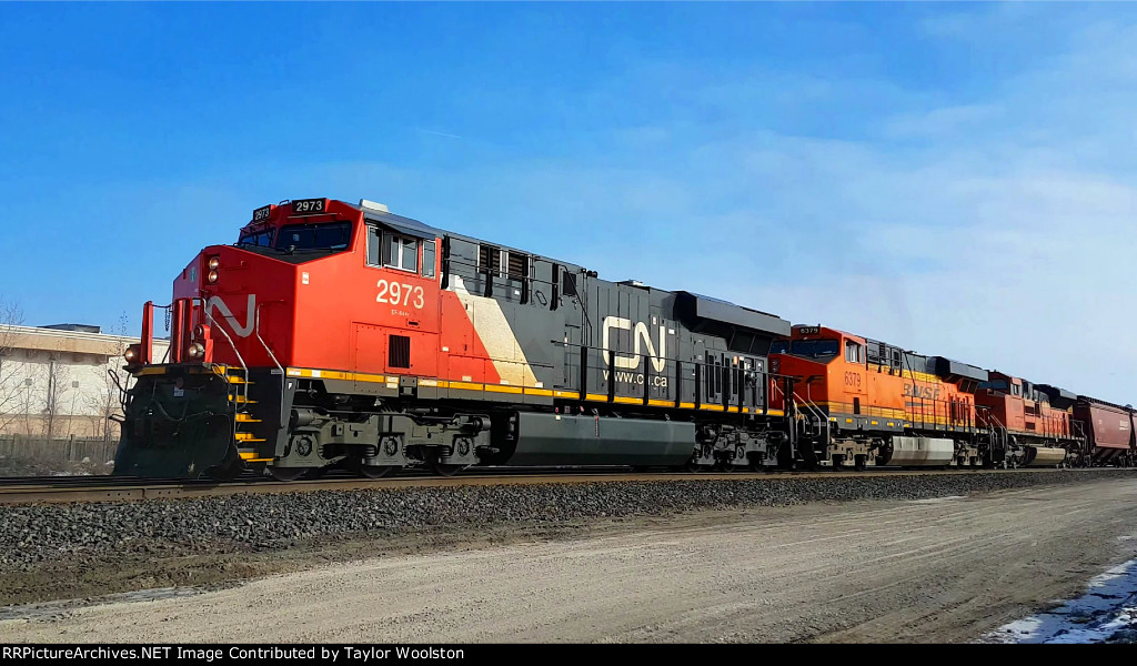 Detoured BNSF Grain Train in Winnipeg